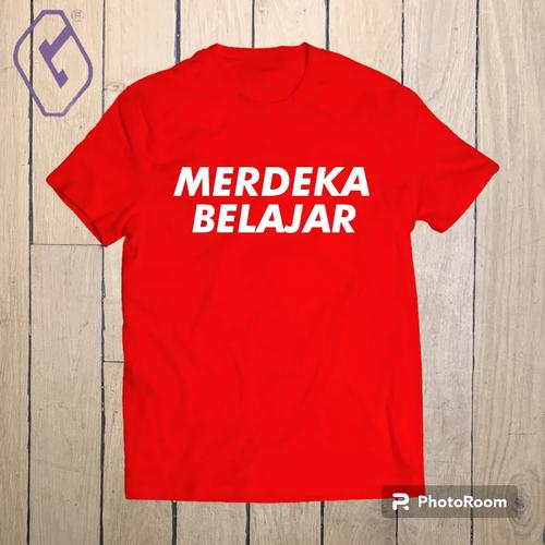 Jual kaos merdeka belajar / baju kerah merdeka belajar - Putih, L - Kab ...