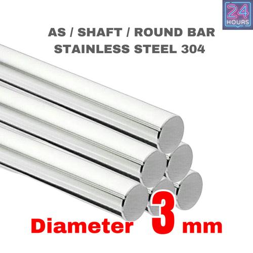 Jual Shaft Stainless steel SS304 3mm As Round Bar Batang Rod - Jakarta ...