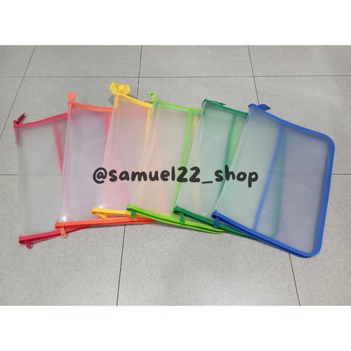 Jual Map Plastik Resleting Zipper Jaring Bag Folio / F4 JENIA Warna ...