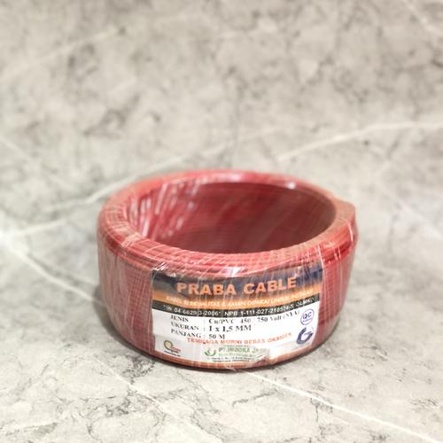 Jual Kabel Tunggal Praba 1.5mm NYA 50m Merah Instalasi Listrik Rumah ...