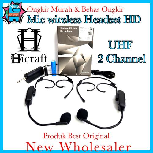 Jual Mic wireless Headset Bando Hicraft H2 UHf 2 channel Original Vokal ...