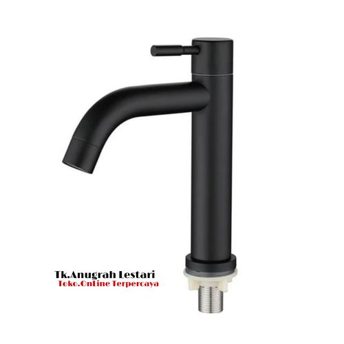 Jual kran wastafel hitam black/kran wastafel bambu hitam engkol ...