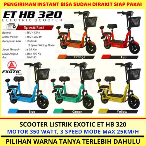 Jual Sepeda Skuter Listrik Exotic ET HB 320 Electric Scooter Exotic HB320 - Biru - Kota ...