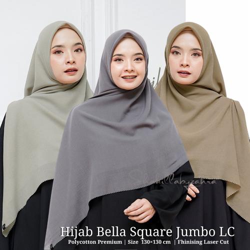 Jual Jilbab Segi empat Bella Square Jumbo laser Cut Ukuran 130×130 Syar'i - Silver - Jakarta ...