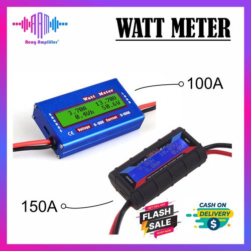 Jual Watt Meter DC 60V 100A 150A Digital LCD Display Lipo Battery PoweR ...