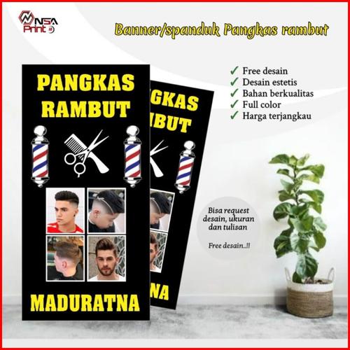 Jual spanduk/banner, spanduk pangkas rambut, banner barbershop BELI 1 ...