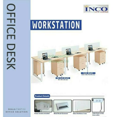 Jual Meja Kerja Partisi Meja Kantor Indachi 6 staff Inco FLUIX WS.6P.F ...