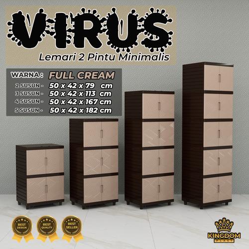 Jual Lemari plastik Mini Virus Susun 2 3 4 5 - susun 2, Cream - Jakarta ...