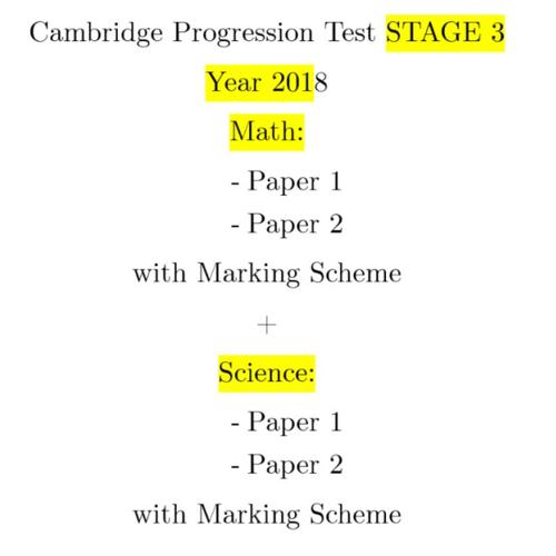 Jual Cambridge Primary Progression Stage 3 Science and Math Tahun 2018 ...