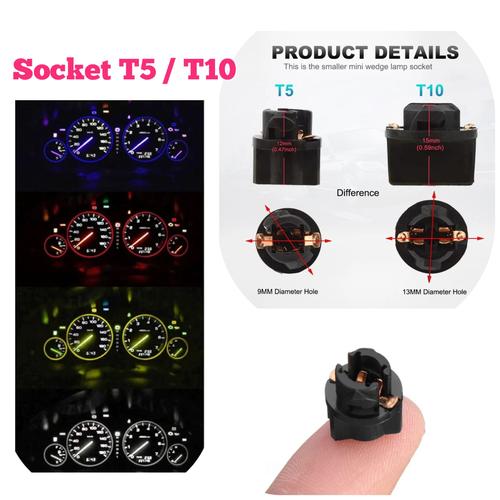 Jual socket lampu T5 T10 twist lock speedometer fitting lampu dashboard ...