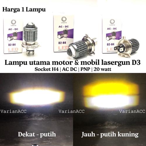 Jual LAMPU LED UTAMA VINYX MOTOR H4 LASER D2 HIGH LOW 2WARNA PUTIH KUNING - Putih-putih D3 ...