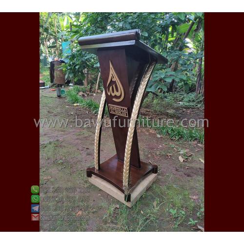 Jual Mimbar Musholla Minimalis Kayu Jati Solid Terbaru Motif Tiang Ukir ...