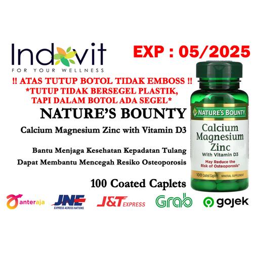 Jual Nature Bounty Calcium Magnesium Zinc Vit D3 100 Cap Cegah ...