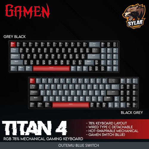 Jual Gamen Titan 4 RGB 78% Mechanical Gaming Keyboard - Black Grey ...