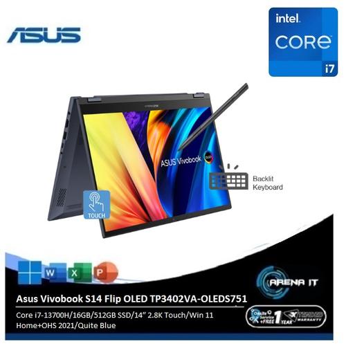 Promo Asus Vivobook Flip OLED TP3402VA-OLEDS751 [i7-13700H/16GB/512GB ...