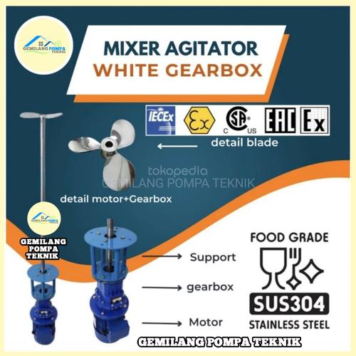 Jual MIXER AGITATOR KIMIA SS304 1.1KW 1.5HP 380V 2POLE MIXER CHEMICAL ...