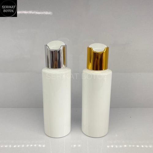 Jual BOTOL PRESSTOP PET 100ML RF PUTIH TUTUP GOLD SILVER DISCTOP RF 100 ...