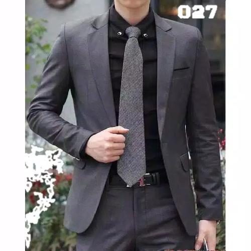 Jual Jas Pria Abu Tua dan Hitam/Jas Formal terbaik - Full hitam, L ...