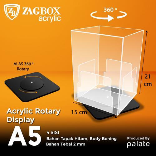 Jual Akrilik Display Putar / Stand Brosur Meja Putar A5 4 Sisi ...
