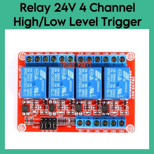 Jual Relay 24V 4 Channel Module High / Low Level Trigger Opto Isolation ...