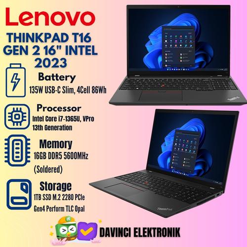Jual LENOVO THINKPAD T16 GEN2 i7-1365U 16GB RAM 1TB SSD INTEL UHD 16 ...