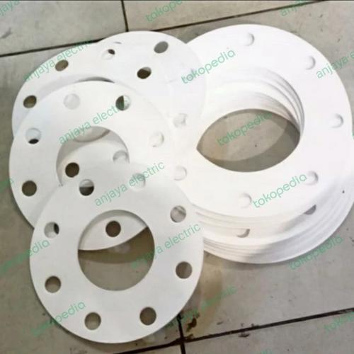 Jual gasket teflon PTFE flange 4" / packing gasket PTFE flange DN100 ...