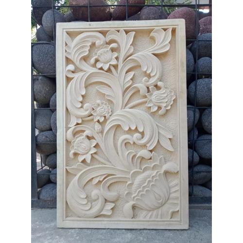 Jual NS Batu Alam Paras Ukir Relief Bunga 50 X 80 X 6 cm - Jakarta ...