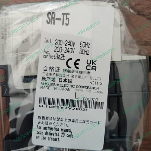Jual Mitsubishi Kontaktor Relay / Contactor SR-T5 / SRT5 110V 220V 380V ...