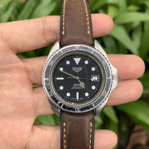 Jual Jam Heuer vintage Professional Diver Quartz pre Tag Heuer era ...