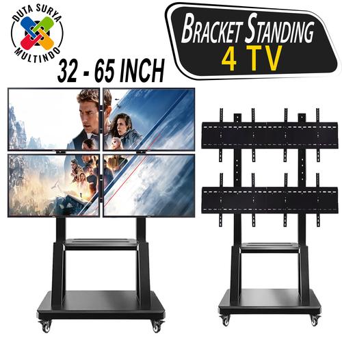 Jual bracket braket tv standing 4 tv untuk ukuran 32 43 50 55 60 65 ...