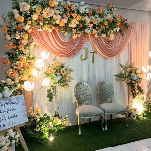 Jual Backdrop lamaran/ akad nikah nuansa peach - Jakarta Barat - To ...