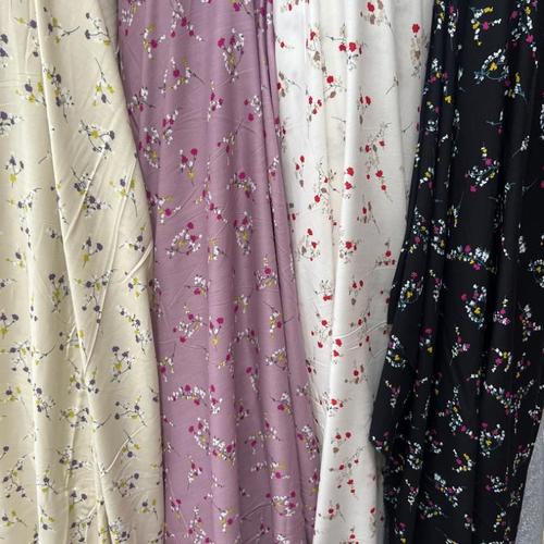 Jual kain katun rayon Viscose motif bunga cantik kecil 4 warna - a4 ...