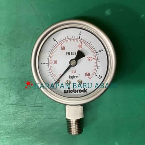Jual Pressure Gauge Full Stainless 4" inch 10 Bar ( Kg / Cm2 ) Raket - Jakarta Barat - Harapan ...