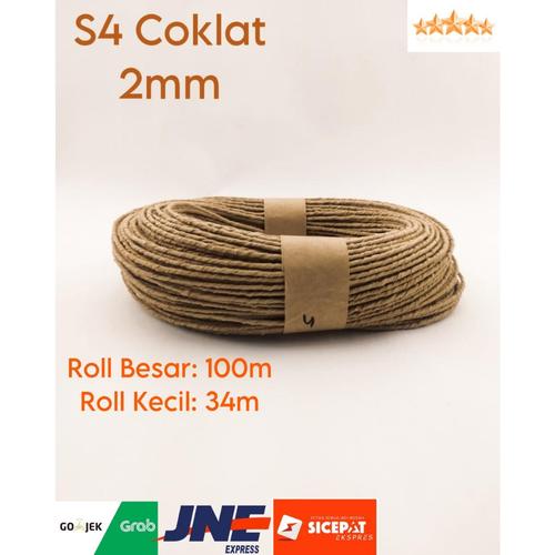 Jual TALI KERTAS PAPERBAG KRAFT S4 2mm TALI ANYAMAN TALI KERAJINAN ROPE ...