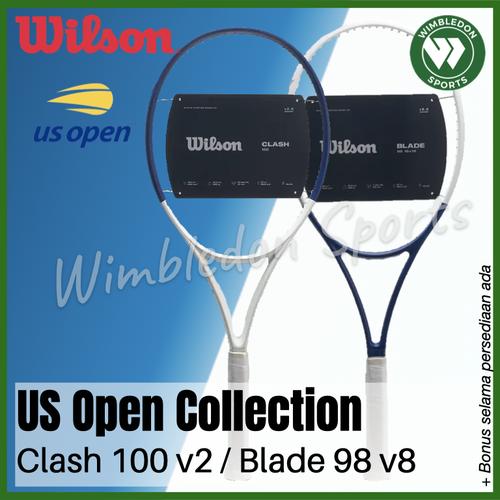 Jual Raket Wilson Blade 98 v8 US OPEN / Wilson Clash 100 v2 US OPEN ...