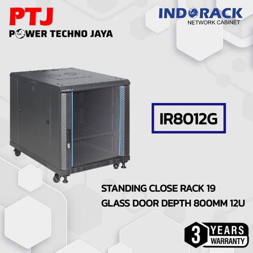 Jual Rak Server INDORACK IR8012G Standing Close Rack Glass Door 12U ...