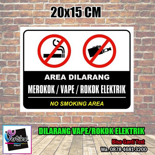 Jual Stiker Vinyl Petunjuk Dilarang Merokok / Vape / Rokok Elektrik ...
