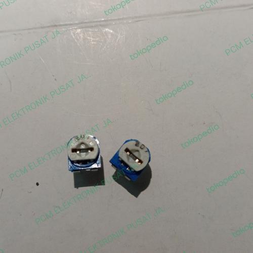 Jual 1874 trimpot variable resistor vr biru biasa 201 200r 200 ohm 3pin ...