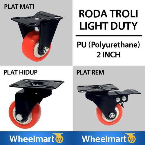 Jual Roda Troli PU (Polyurethane) Light Duty 2 inch - PLAT HIDUP ...