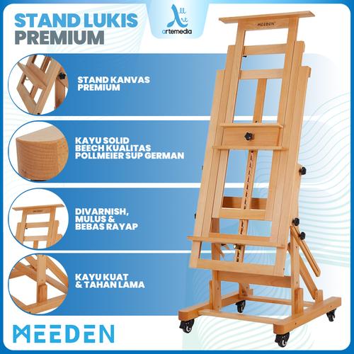 Promo Meeden Movable Easel H-Frame Multi Function 2 Canvas Heavy Duty ...