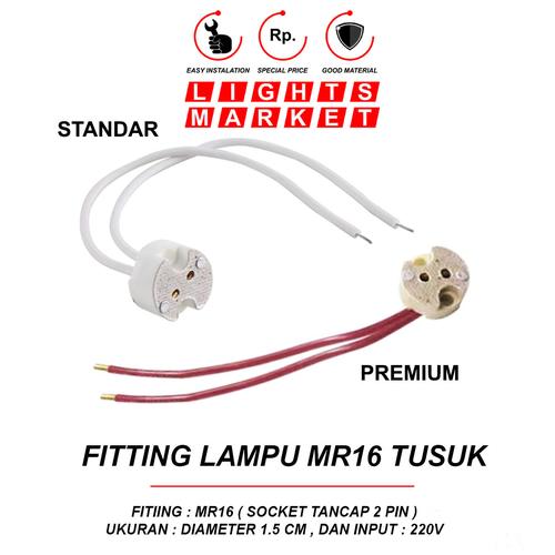 Jual fitting lampu mr16 soket lampu halogen tusuk gu5.3 g4 - Premium ...