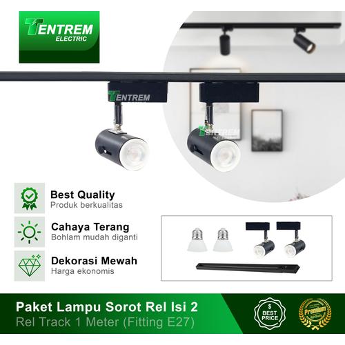 Jual Paket 2 Lampu Sorot Plafon LED Rel Spotlight Track Light Rell ...