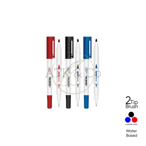 Jual Spidol Dual Tip Fineline Hitam Biru Merah Joyko MK-64 Color Marker ...