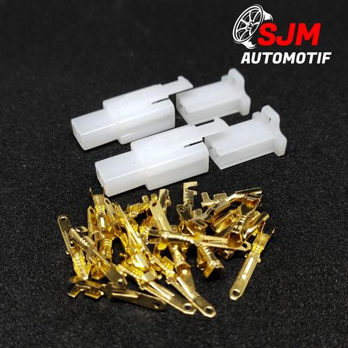 Jual soket motor Socket kabel 2 pin kecil + skun soket - Putih, soket ...