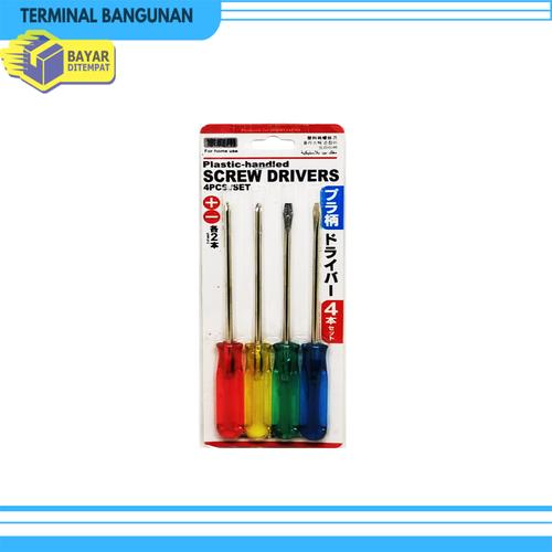 Jual Obeng Set 4 pcs Plus Minus Gagang Plastik Obeng - Jakarta Utara ...