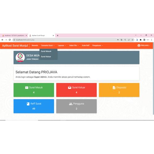 Jual aplikasi surat masuk dan keluar php | source code php surat masuk - Kota Bekasi - Priojava ...