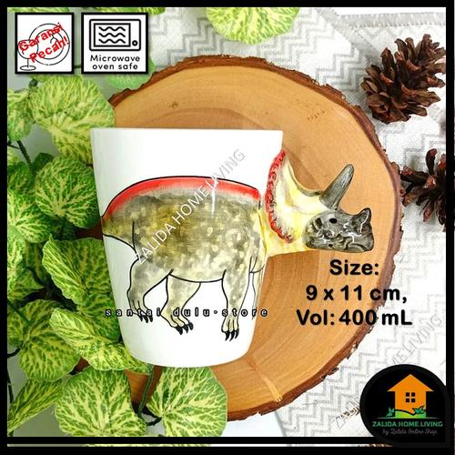 Jual Mug Keramik Premium 3D Mug Tiga Dimensi Mug Dinosaurus Triceratops ...