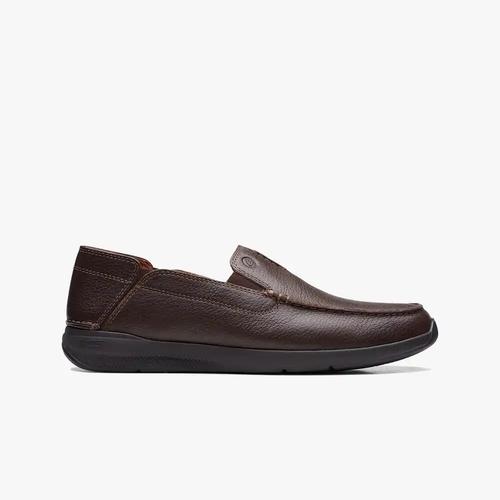 Jual CLARKS Gorwin Step Original Sepatu Slip On Pria Leather - Dark ...