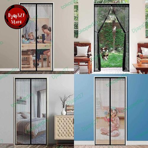 Jual Tirai Jaring Pintu Anti Nyamuk Magnetic Stripe Screen Door - Hitam ...