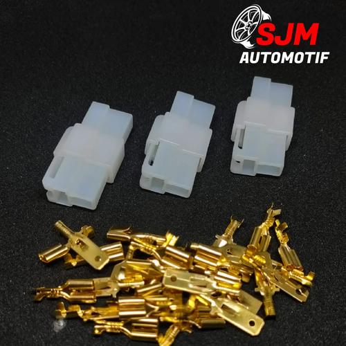 Jual soket socket konektor kabel 2 pin + skun male female mobil motor ...